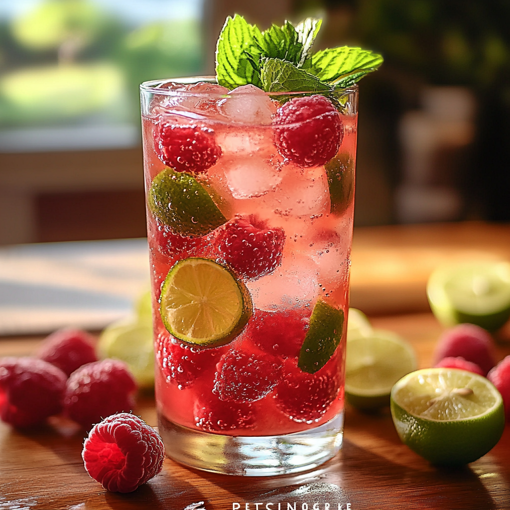 Raspberry Lime Fizz Drink - TheMomChef