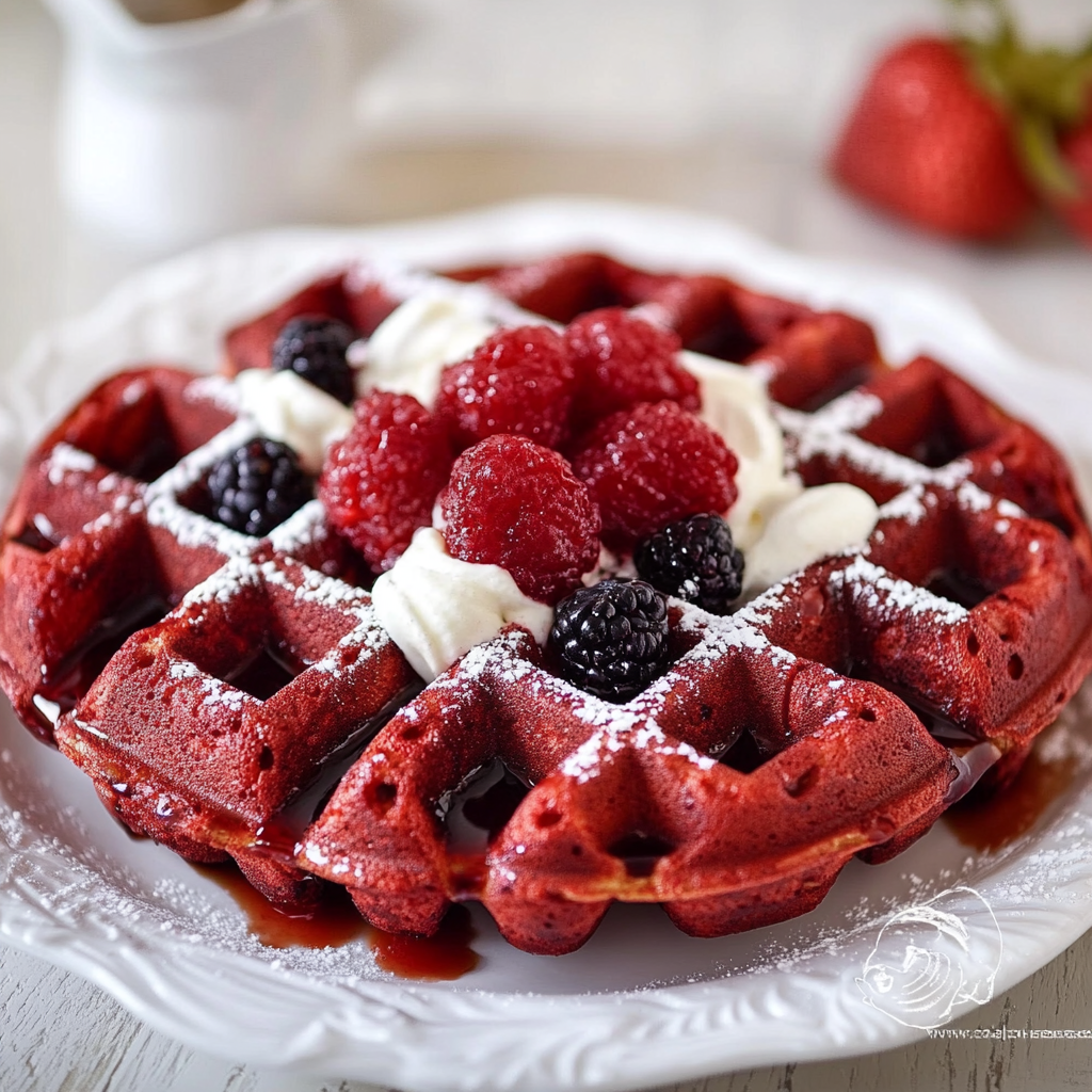 Delicious Red Velvet Waffles - TheMomChef